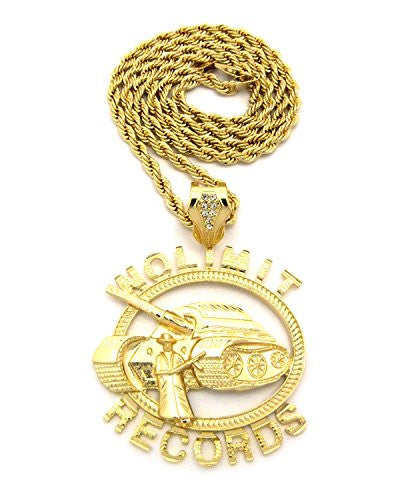Polished No Limit Records Tank with Soldier Pendant 5mm 30" Rope Chain ...