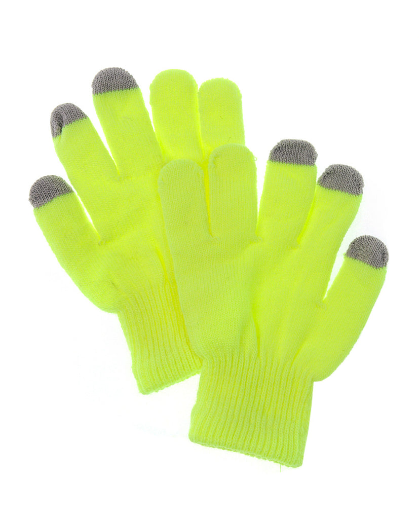 Bright Neon Colored Everyday Use Stretchable Touch Screen Magic Gloves ...